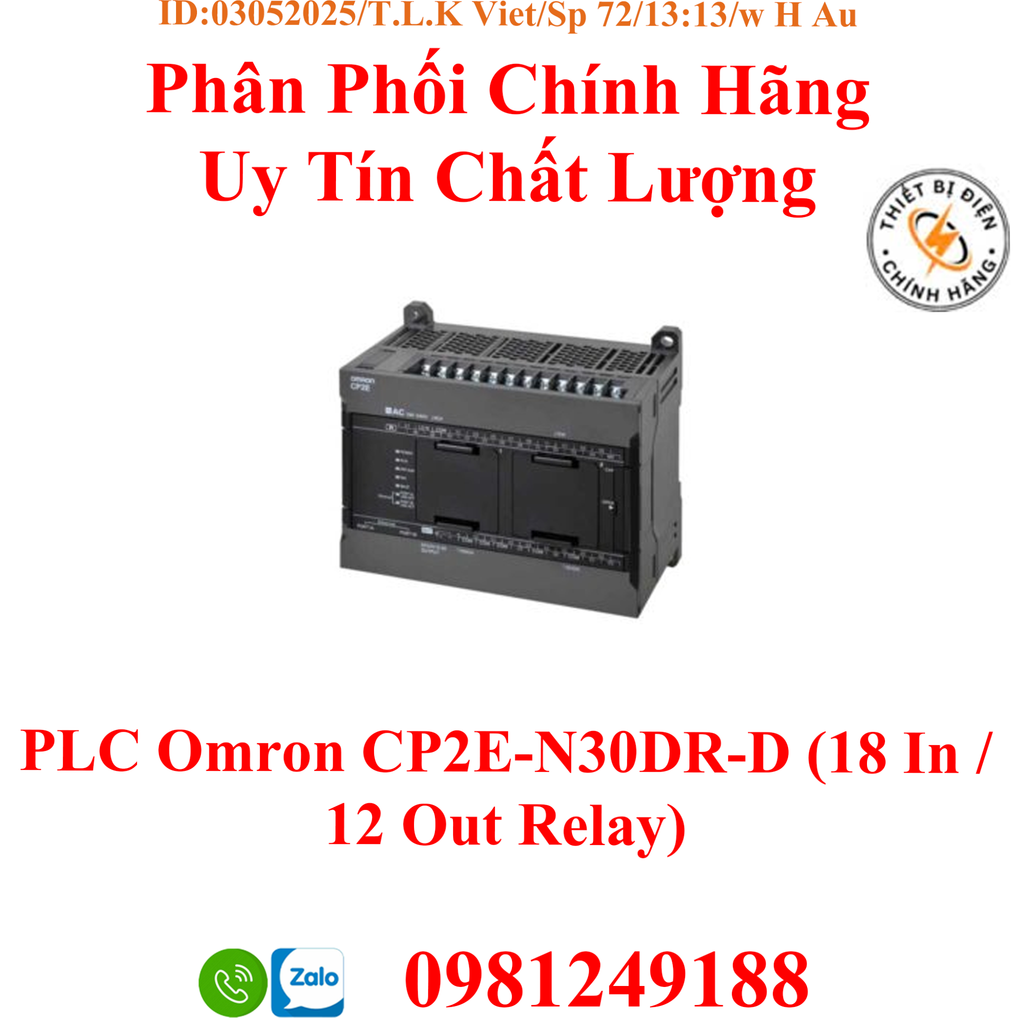 PLC Omron CP2E-N30DR-D (18 In / 12 Out Relay) – thietbidienchinhhang