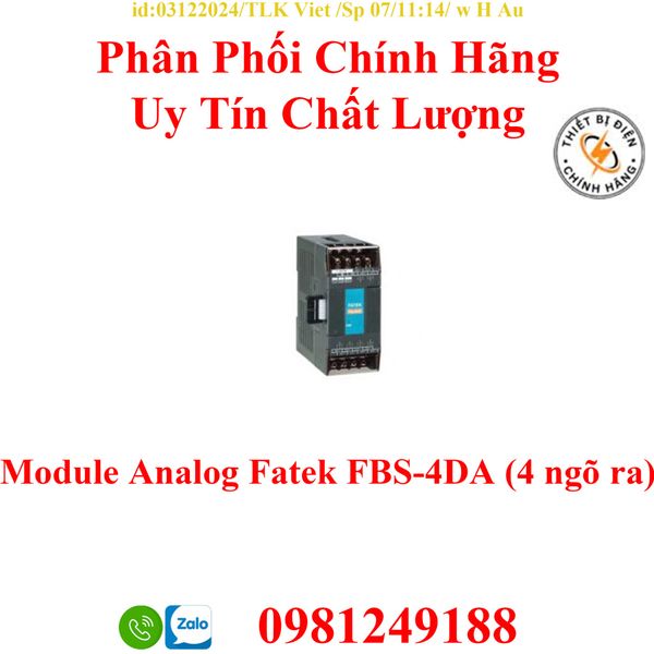 Module Analog Fatek FBS-4DA (4 ngõ ra) – thietbidienchinhhang