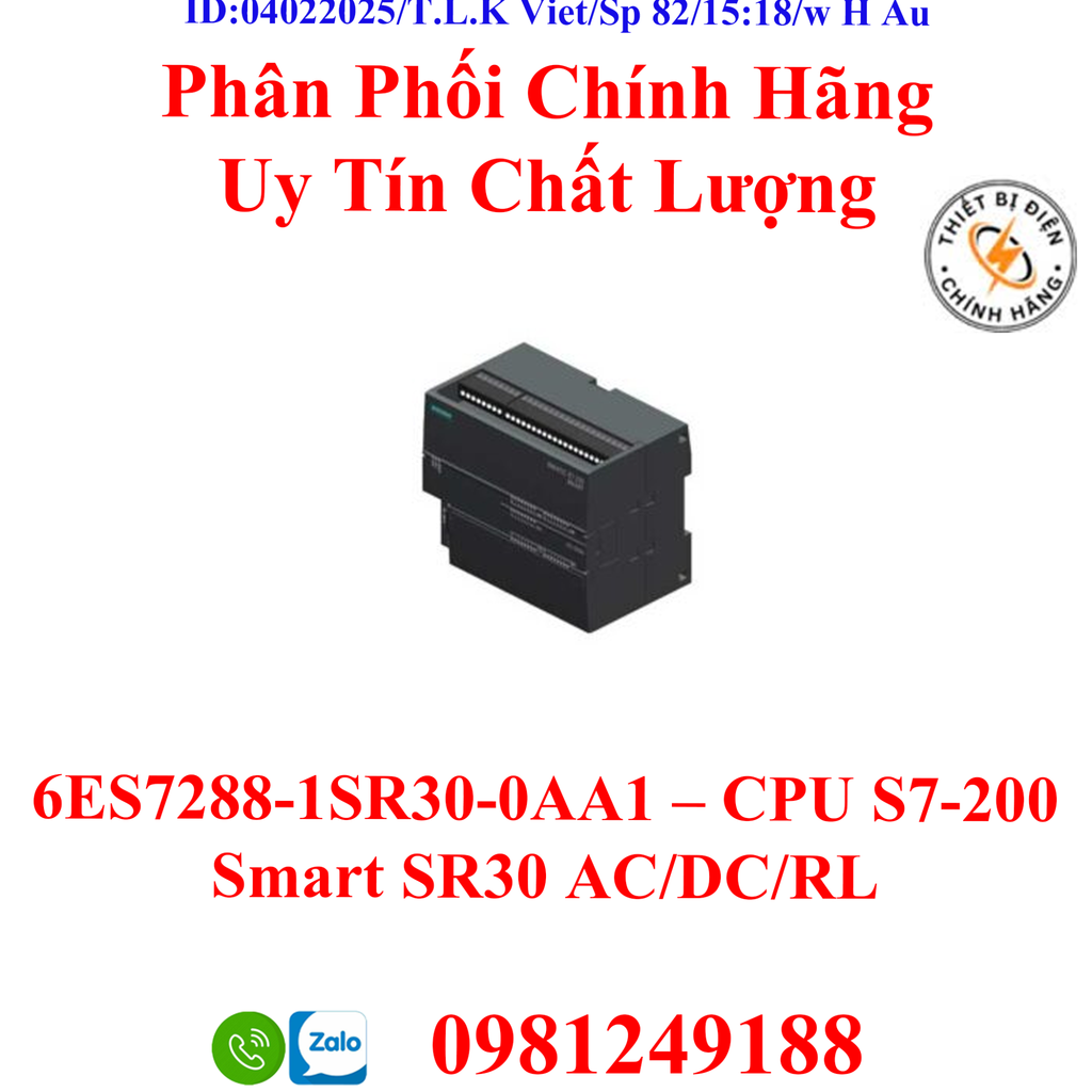 CPU 6ES7288-1SR30-0AA1 – CPU S7-200 Smart SR30 AC/DC/RL – thietbidienchinhhang