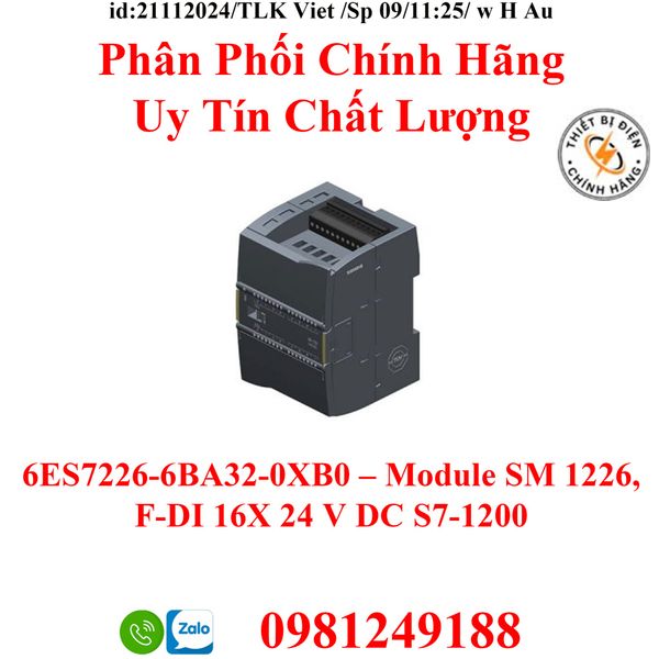 Module 6ES7226-6BA32-0XB0 – Module SM 1226, F-DI 16X 24 V DC S7-1200 ...