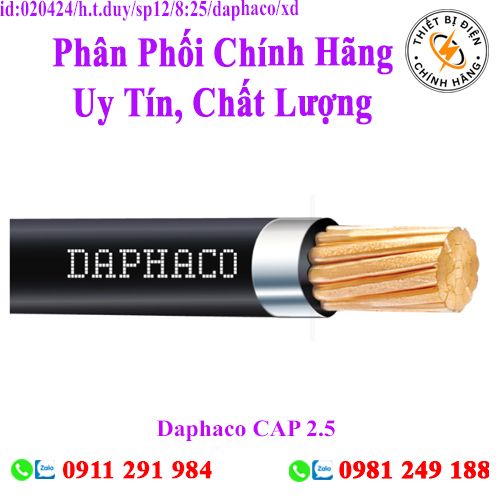Daphaco CAP 2.5 : Cáp điện lực hạ thế 1 lõi, ruột đồng 600V – thietbidienchinhhang