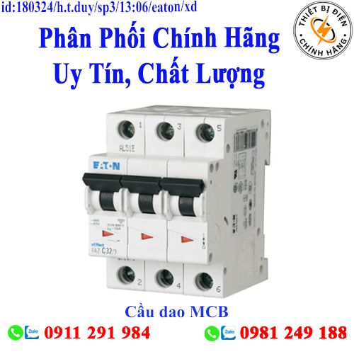 Cầu dao MCB FAZ-C20/3 Eaton – thietbidienchinhhang