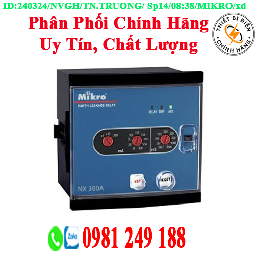 Rơ le bảo vệ dòng rò Mikro NX330A-230A (30mA-10A) – thietbidienchinhhang