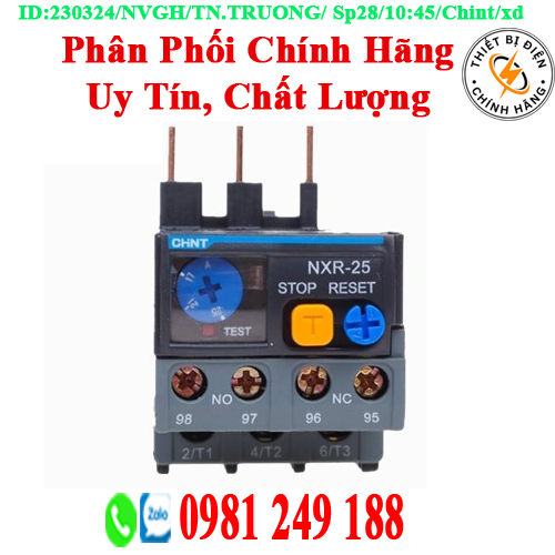 Relay nhiệt Chint (dùng cho NXC) NXR‐25 12‐18A – thietbidienchinhhang