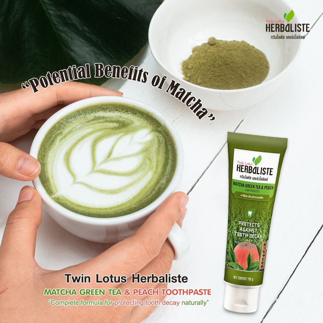 Kem đánh răng thảo dược Twin Lotus Herbaliste Matcha Green Tea & Peach ...