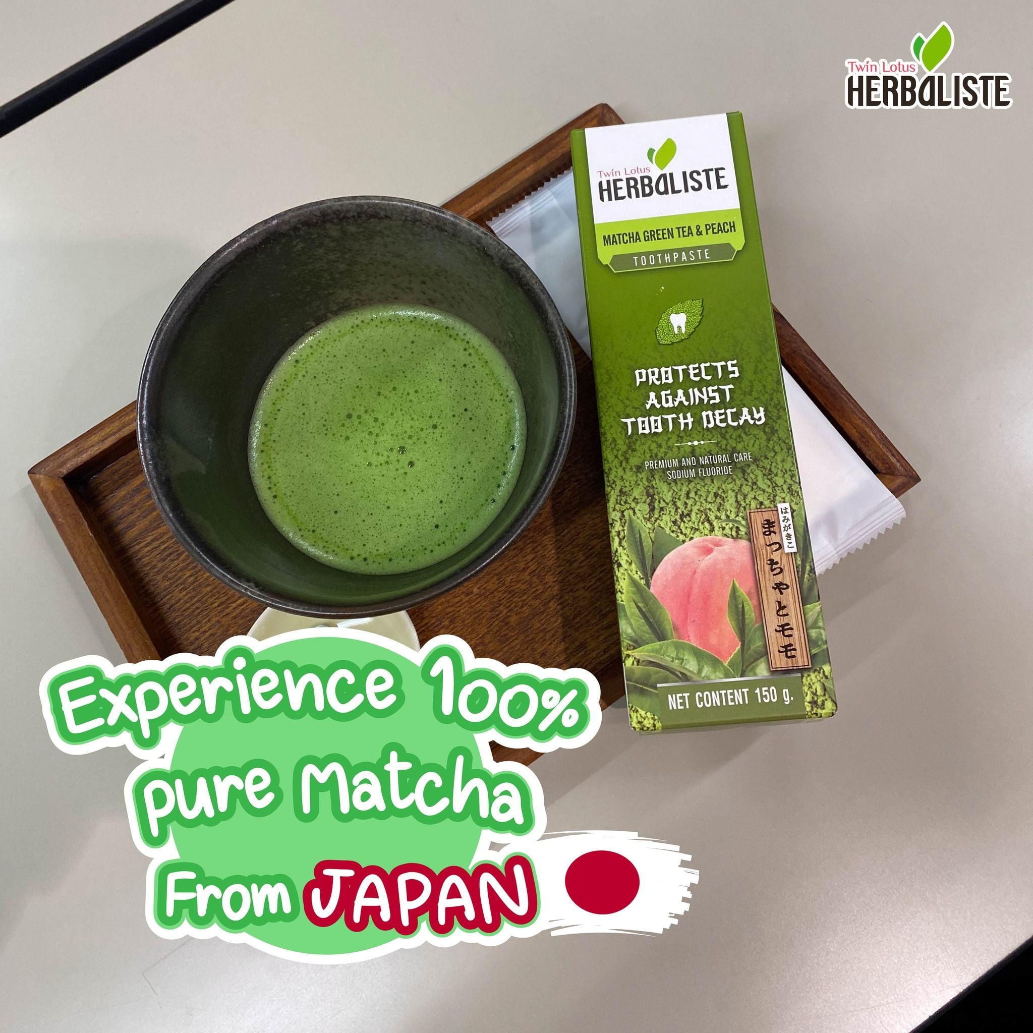 Kem đánh răng thảo dược Twin Lotus Herbaliste Matcha Green Tea & Peach ...