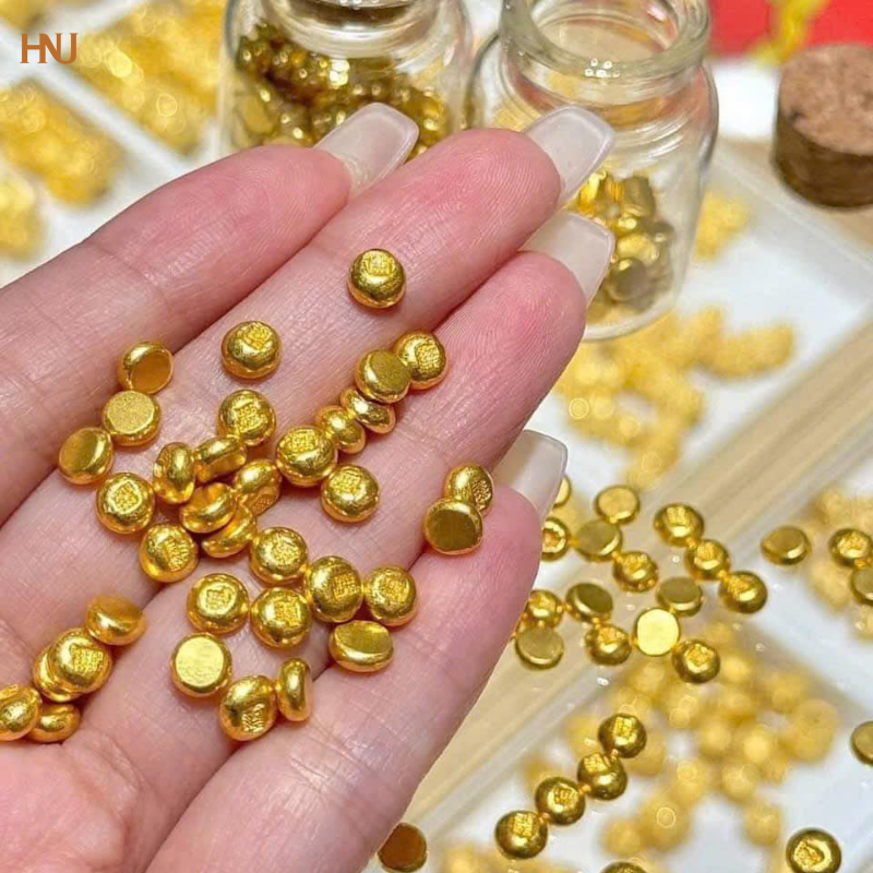 Hạt đậu vàng 1 phân 24K - vàng mini bỏ heo dễ mua, ai cũng tích được ...