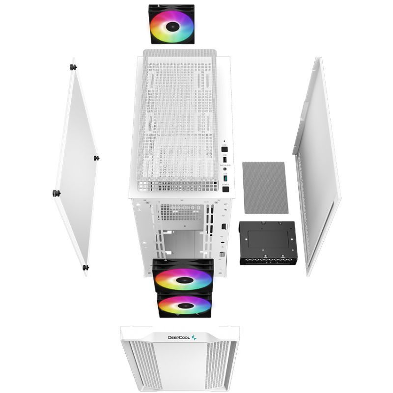 Case Deepcool CC360 ARGB White - mATX - chính hãng giá rẻ