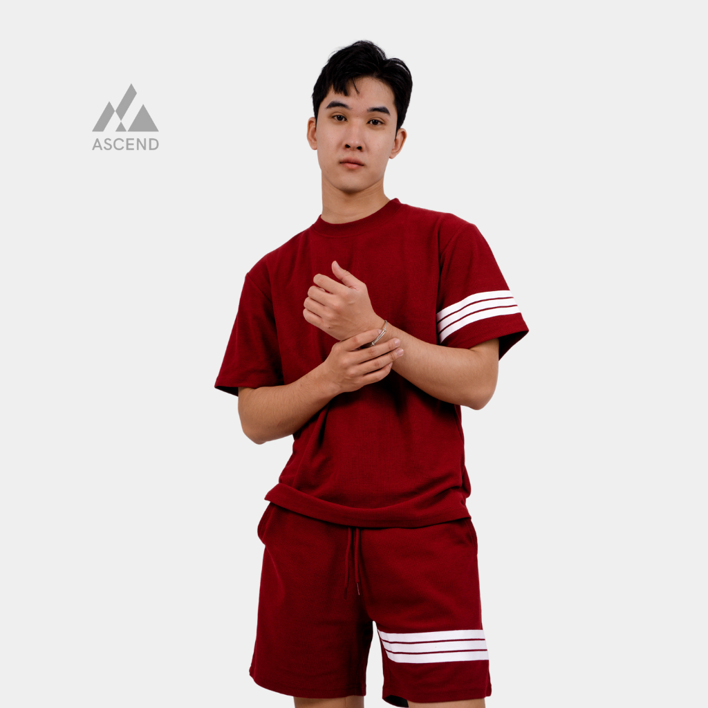 Bộ áo quần short in sọc basic thương hiệu ASCEND – Ascend VN