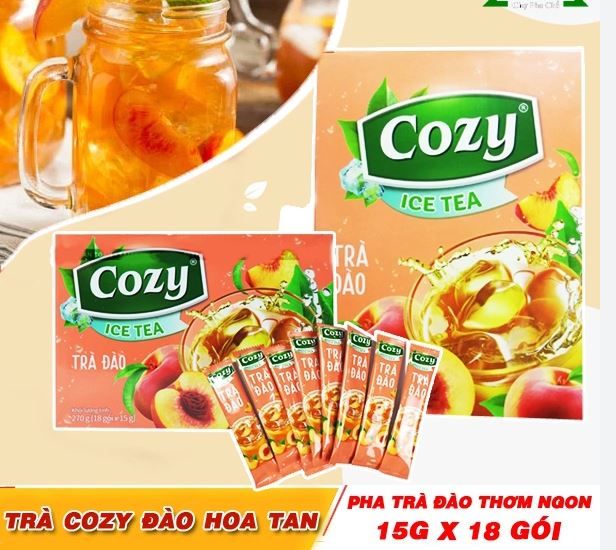 Trà Cozy Ice Tea hương đào hộp 240g (16 gói x 15g) – Exhanofood