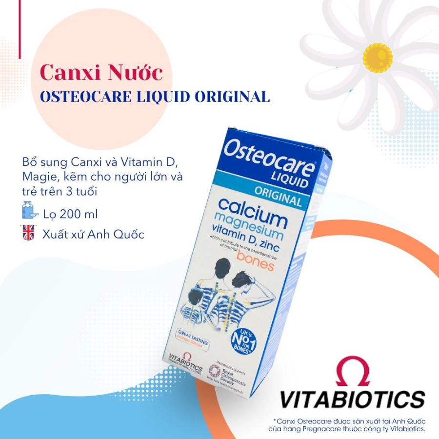 Canxi Nước Osteocare Liquid Anh - 200 Ml