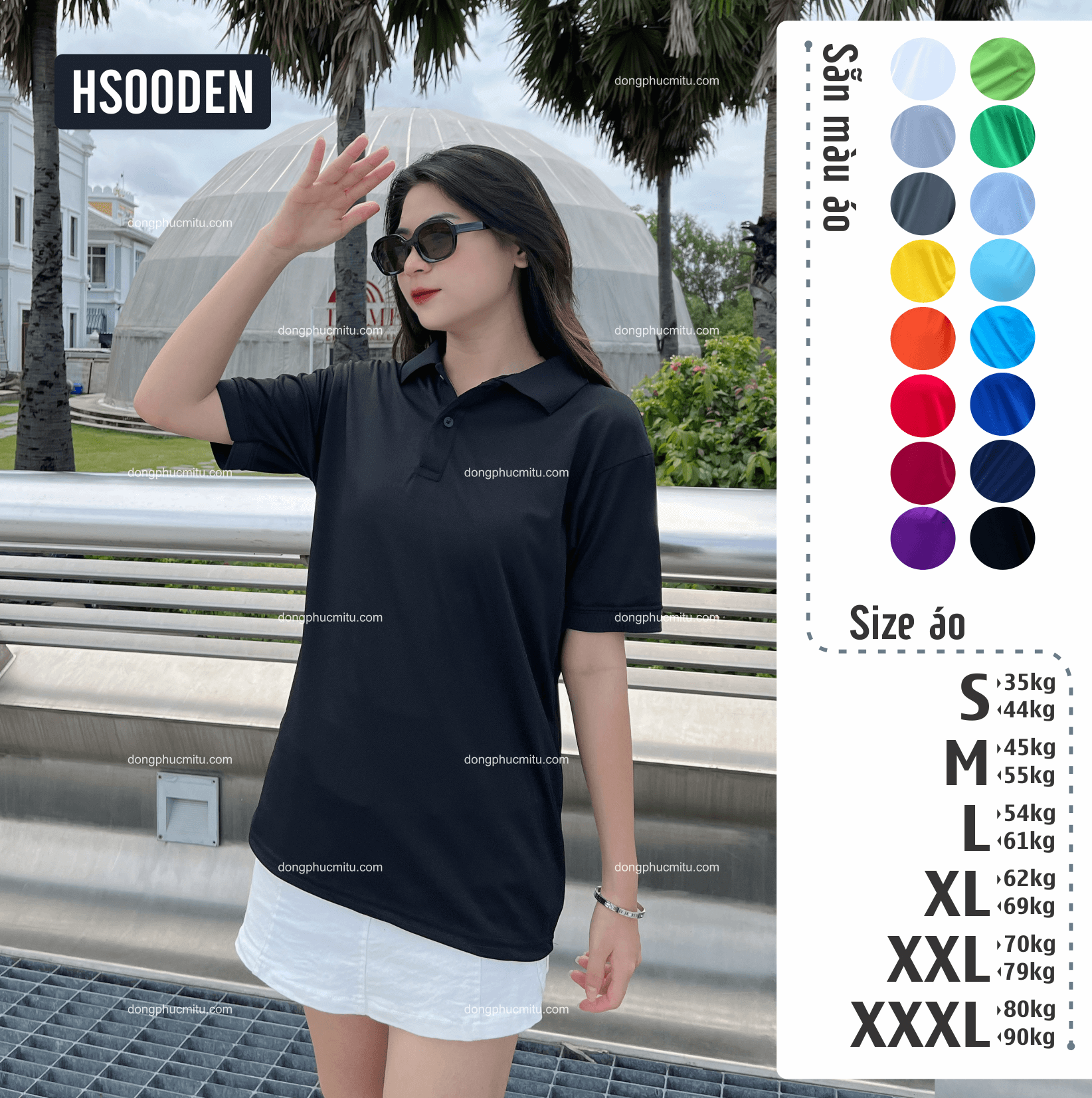 Áo thun Polo trơn sẵn + In/Thêu miễn phí – Đồng Phục Mitu