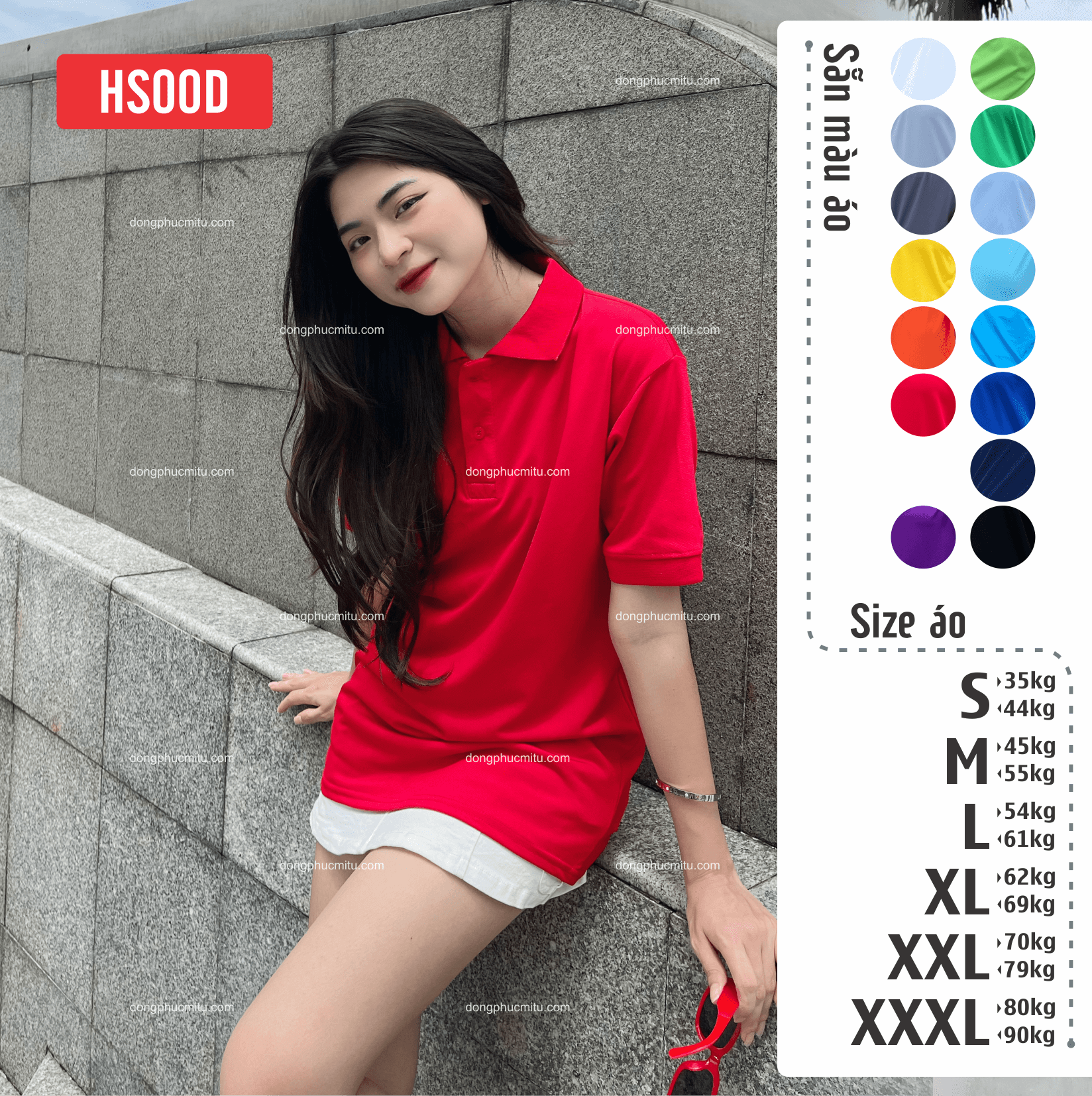 Áo thun Polo trơn sẵn + In/Thêu miễn phí – Đồng Phục Mitu