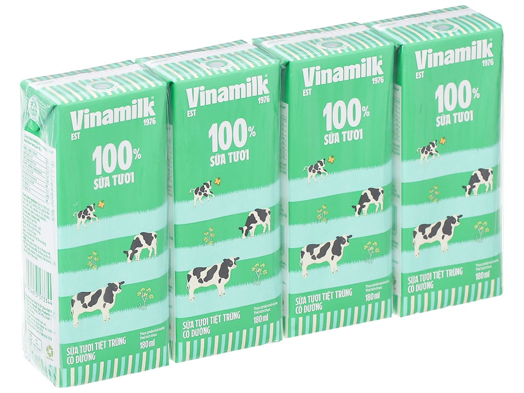 SỮA TƯƠI VINAMILK 100% HỘP 180ML – Choubebe