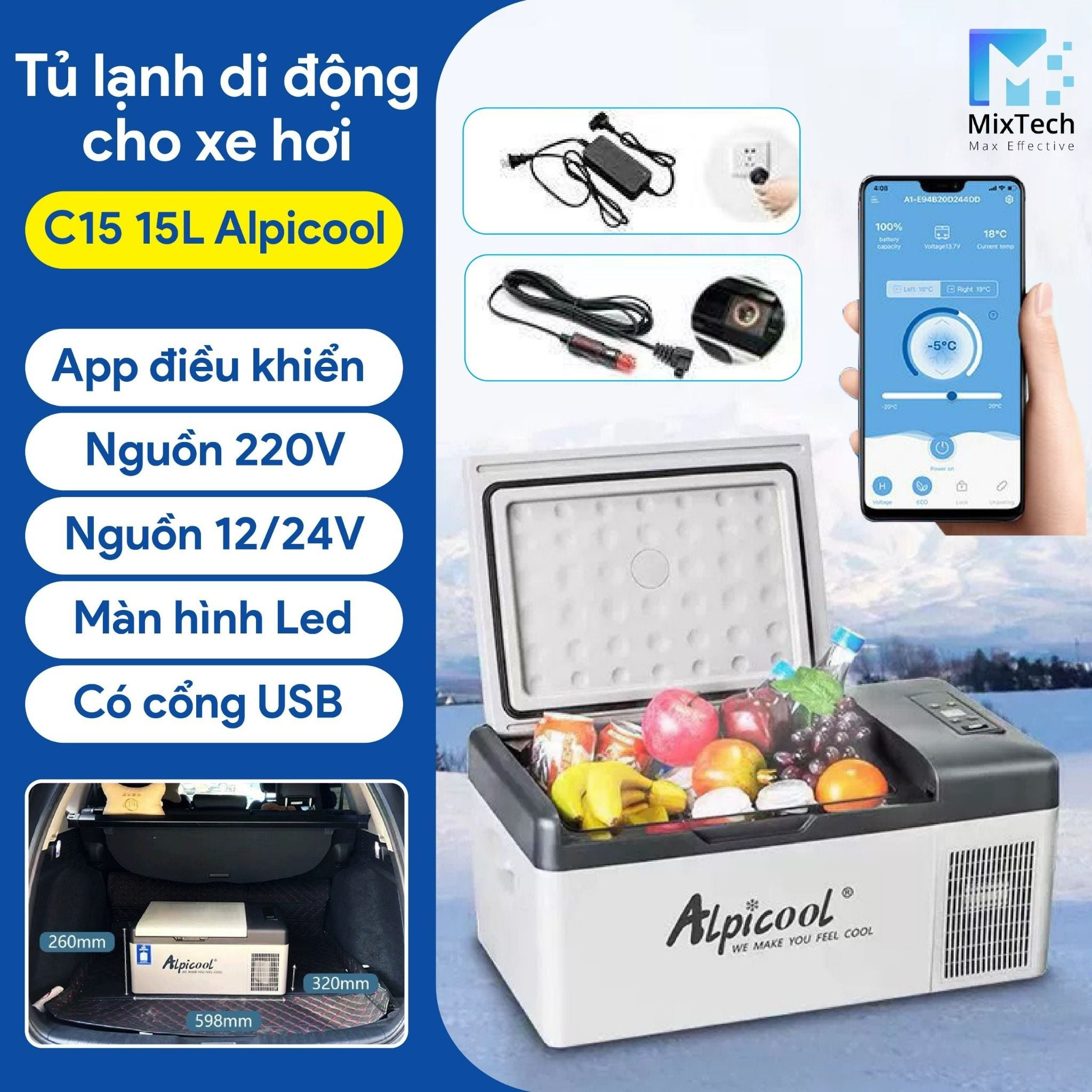 Tủ lạnh mini cho ô tô | dung tích 15L 20L 25L – MixTech Shop