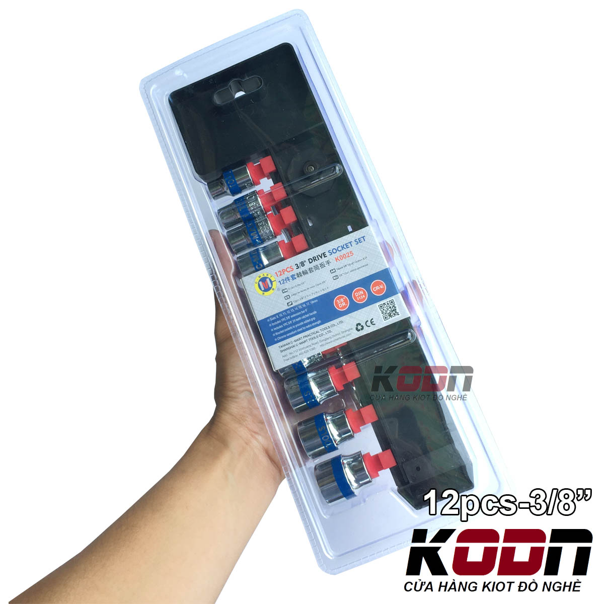 Bộ khẩu cần tuýp tự động 3/8 inch 12 chi tiết C-MART K0025