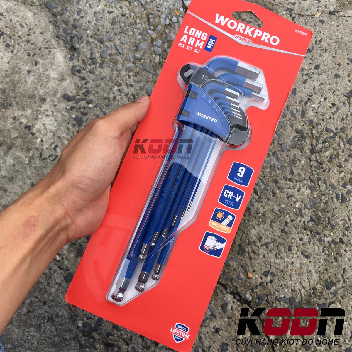 Bộ lục giác bi 1.5 đến 10mm WORKPRO WP222011