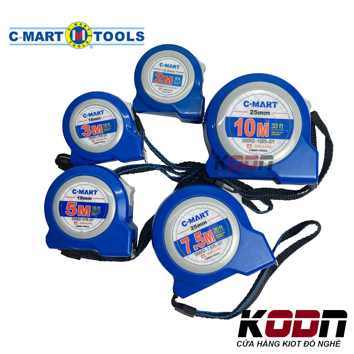 Thước cuộn, thước kéo 2m 3m 5m 7.5m 10m C-MART D0002