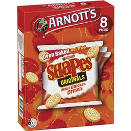 Arnott's Shapes Multipack Cracker Biscuits Mini Chicken Crimpy 8 gói