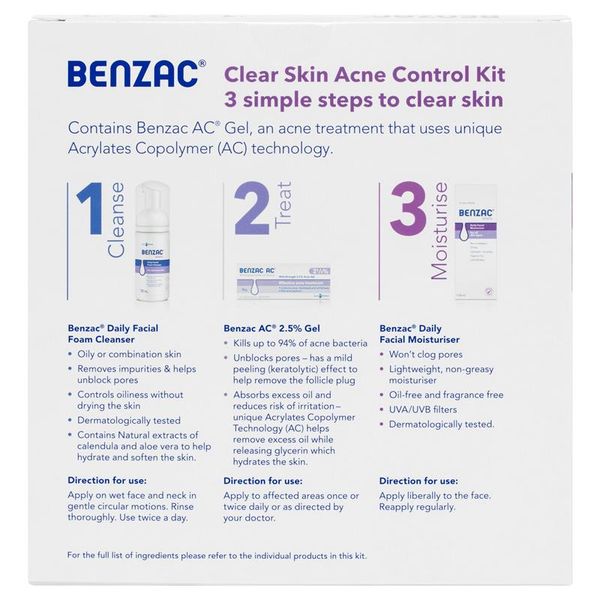 Benzac Acne Control 3 Step Acne Starter Kit