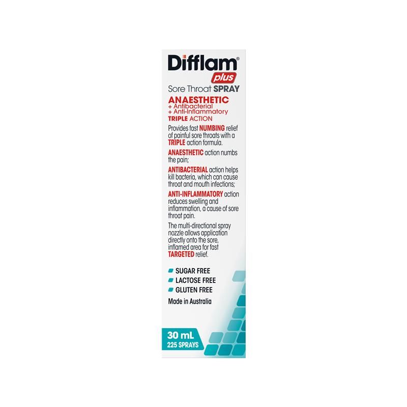 Difflam Plus Sore Throat Anaesthetic Spray Watermelon 30ml