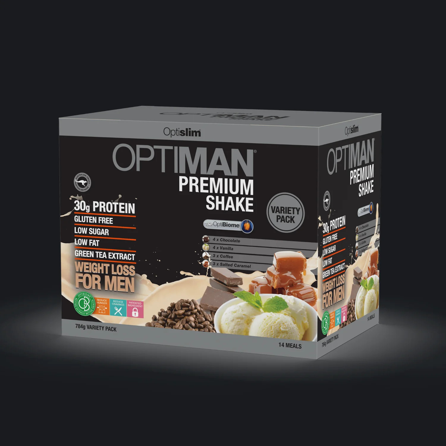Optislim Optiman Premium Shake Variety Pack 14 x 56g