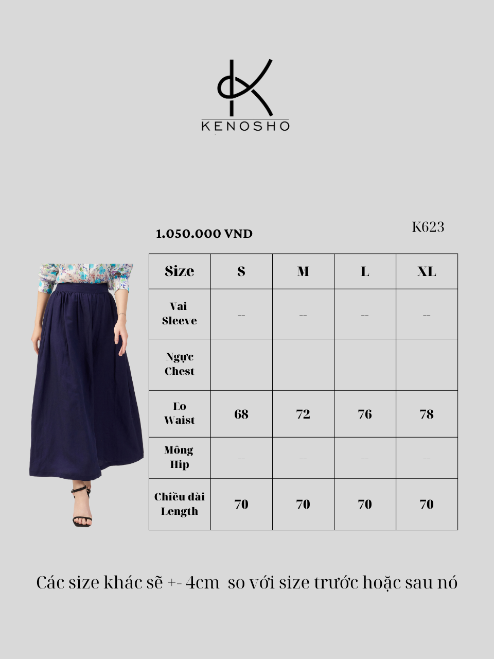 Chân Váy A K623 Rayon Xanh Navy Thanh Lịch | KENOSHO – Kenosho