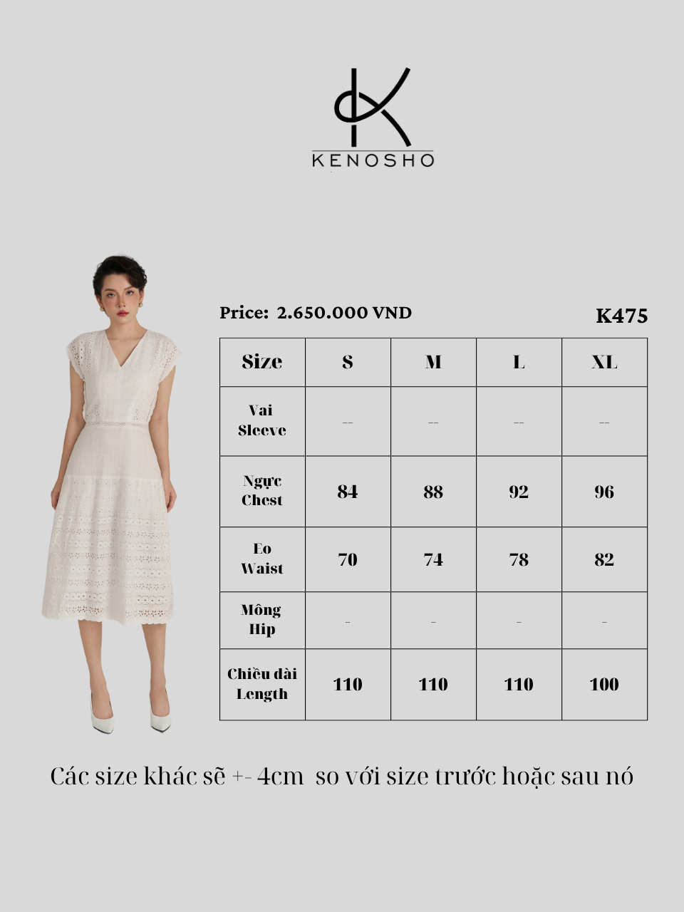 Váy Linen Thêu Ren Cổ V - Mềm Mại, Thanh Thoát & Sang Trọng | KENOSHO – Kenosho