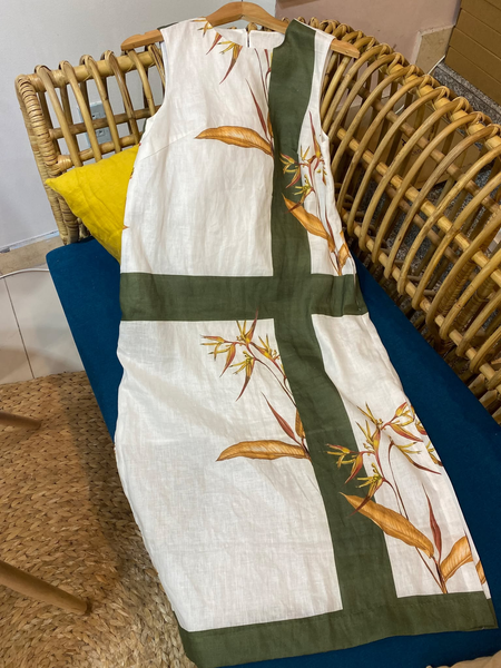 Đầm Suông Linen Họa Tiết Hoa Thiên Điểu K476 Độc Đáo | KENOSHO – Kenosho