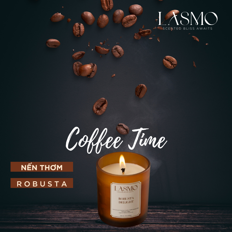 Nến thơm LASMO Robusta Delight mùi Cà phê Robusta nồng nàn 8oz 200gr ...