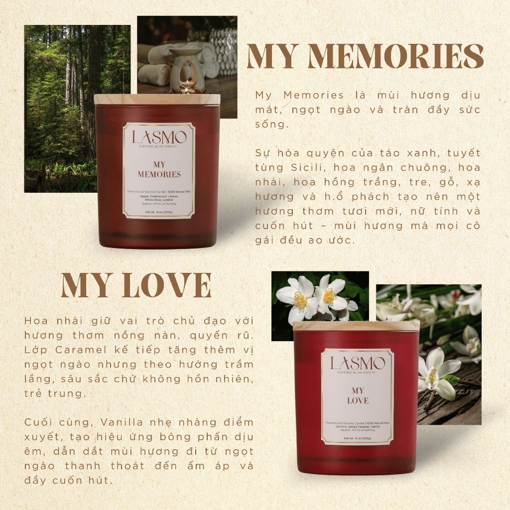 Nến Thơm Quà Tặng Cao Cấp LASMO 200gr Giúp Thư Giãn Dễ Ngủ Với Nhiều H ...