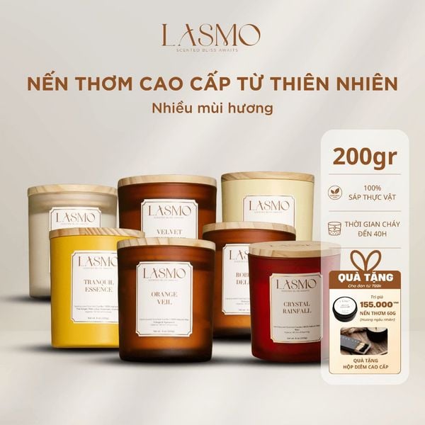 Nến Thơm Quà Tặng Cao Cấp LASMO 200gr Giúp Thư Giãn Dễ Ngủ Với Nhiều H ...