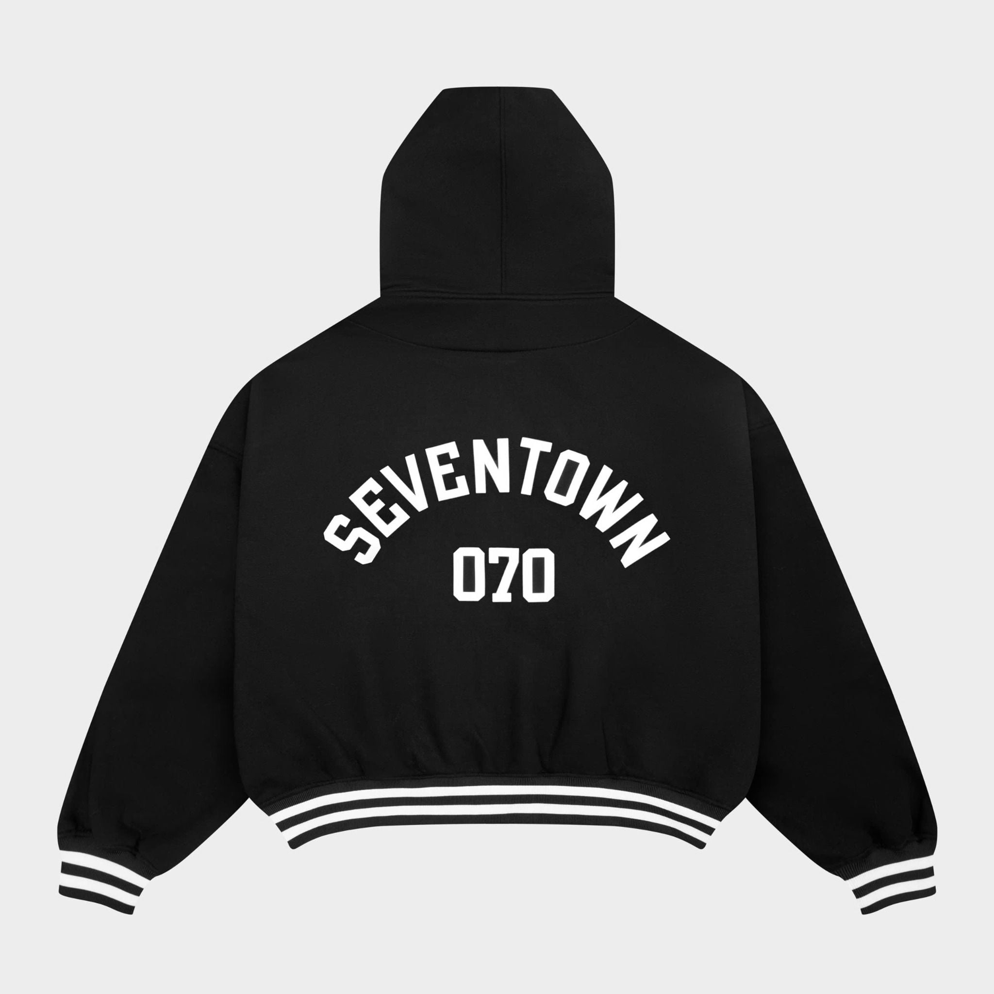 SEVENTOWN LUXE STRIPES 070 HOODIES ( BLACK ) – seventown