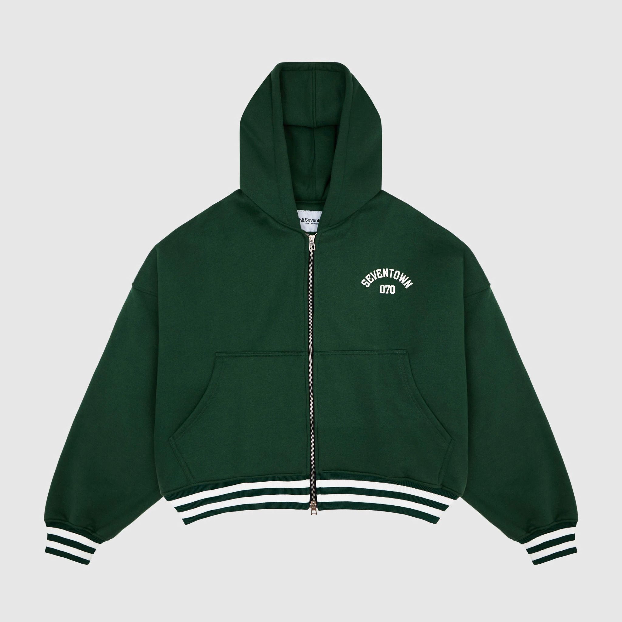 SEVENTOWN LUXE STRIPES 070 HOODIES ( DARK GREEN ) – seventown