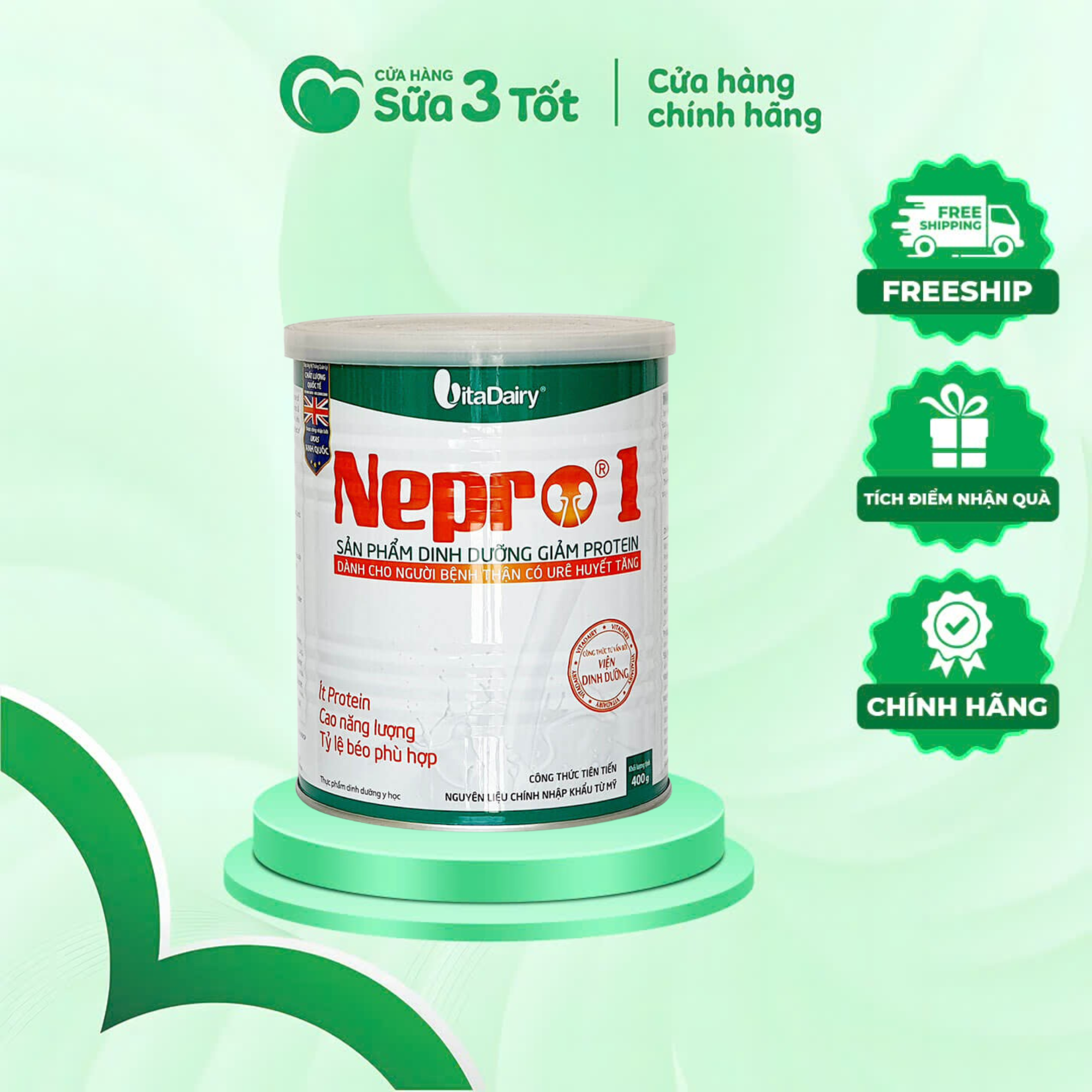 Sữa Bột Nepro 1 Dành Cho Người Bệnh Thận - Lon 900g – SUA3TOT