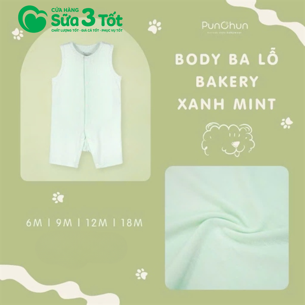 Bộ Body Ba Lỗ Bakery Xanh Mint (6M+) - Pun Chun – SUA3TOT