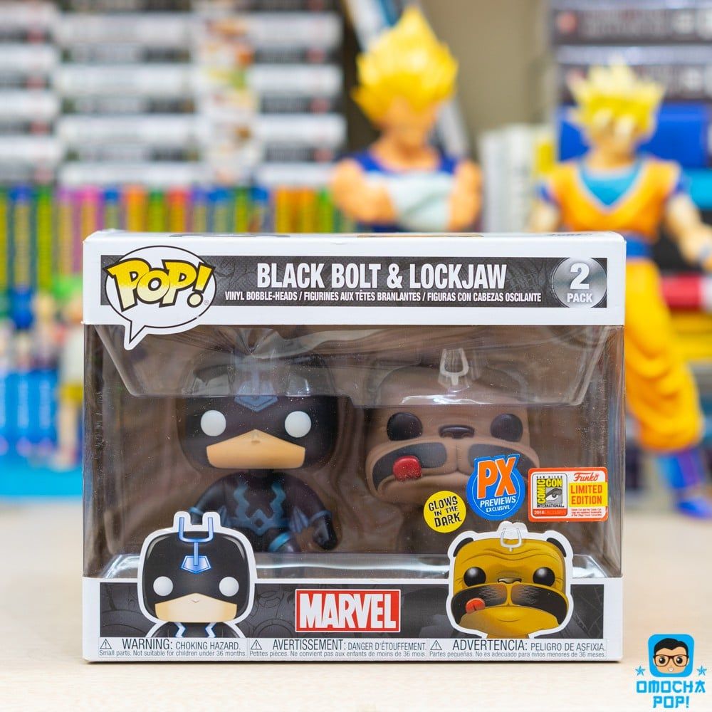 Mô Hình Funko Pop Marvel : Black Bolt & LockJaw (glow) PX previews exc ...
