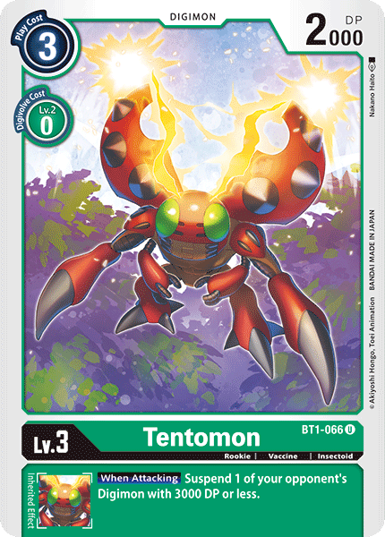 Thẻ bài Digimon BT1-066 - Tentomon - Digimon - Uncommon – The Elite ...