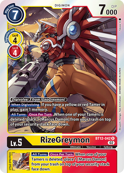 Thẻ bài Digimon BT12-042 - RizeGreymon - Digimon - Rare – The Elite Card Game Store