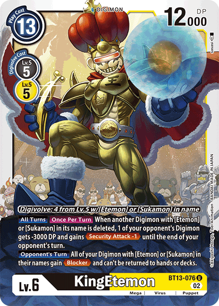 Thẻ bài Digimon BT13-076 - KingEtemon - Digimon - Uncommon – The Elite Card Game Store