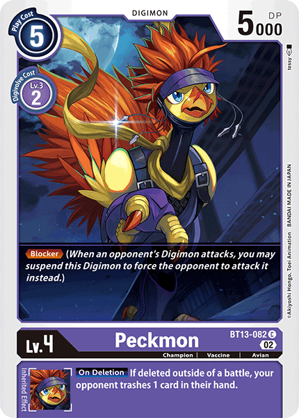Thẻ bài Digimon BT13-082 - Peckmon - Digimon - Common – The Elite Card ...