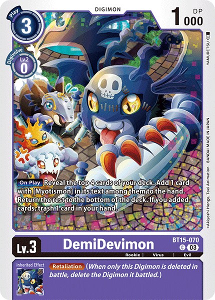 Thẻ bài Digimon BT15-070 - DemiDevimon - Digimon - Common – The Elite ...