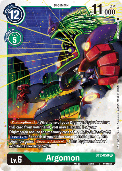 Thẻ bài Digimon BT2-050 - Argomon - Uncommon – The Elite Card Game Store
