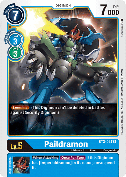 Thẻ bài Digimon BT3-027 - Paildramon - Rare – The Elite Card Game Store