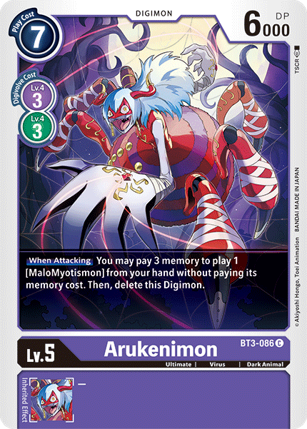 Thẻ bài Digimon BT3-086 - Arukenimon - Digimon - Common – The Elite ...