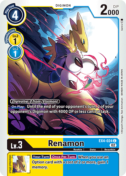 Thẻ bài Digimon EX4-024 - Renamon - Digimon - Common – The Elite Card Game Store