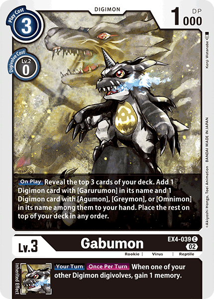 Thẻ bài Digimon EX4-039 - Gabumon - Digimon - Common – The Elite Card Game Store