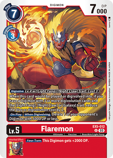 Thẻ bài Digimon EX5-012 - Flaremon - Digimon - Uncommon – The Elite ...