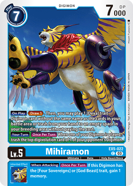Thẻ bài Digimon EX5-022 - Mihiramon - Digimon - Common – The Elite Card ...