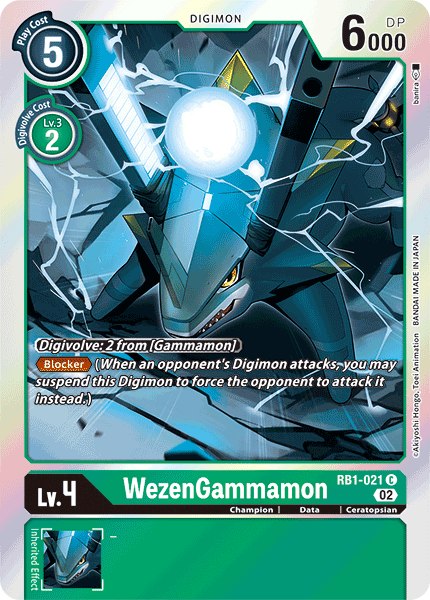 Thẻ bài Digimon RB1-021 - WezenGammamon - Digimon - Common – The Elite ...
